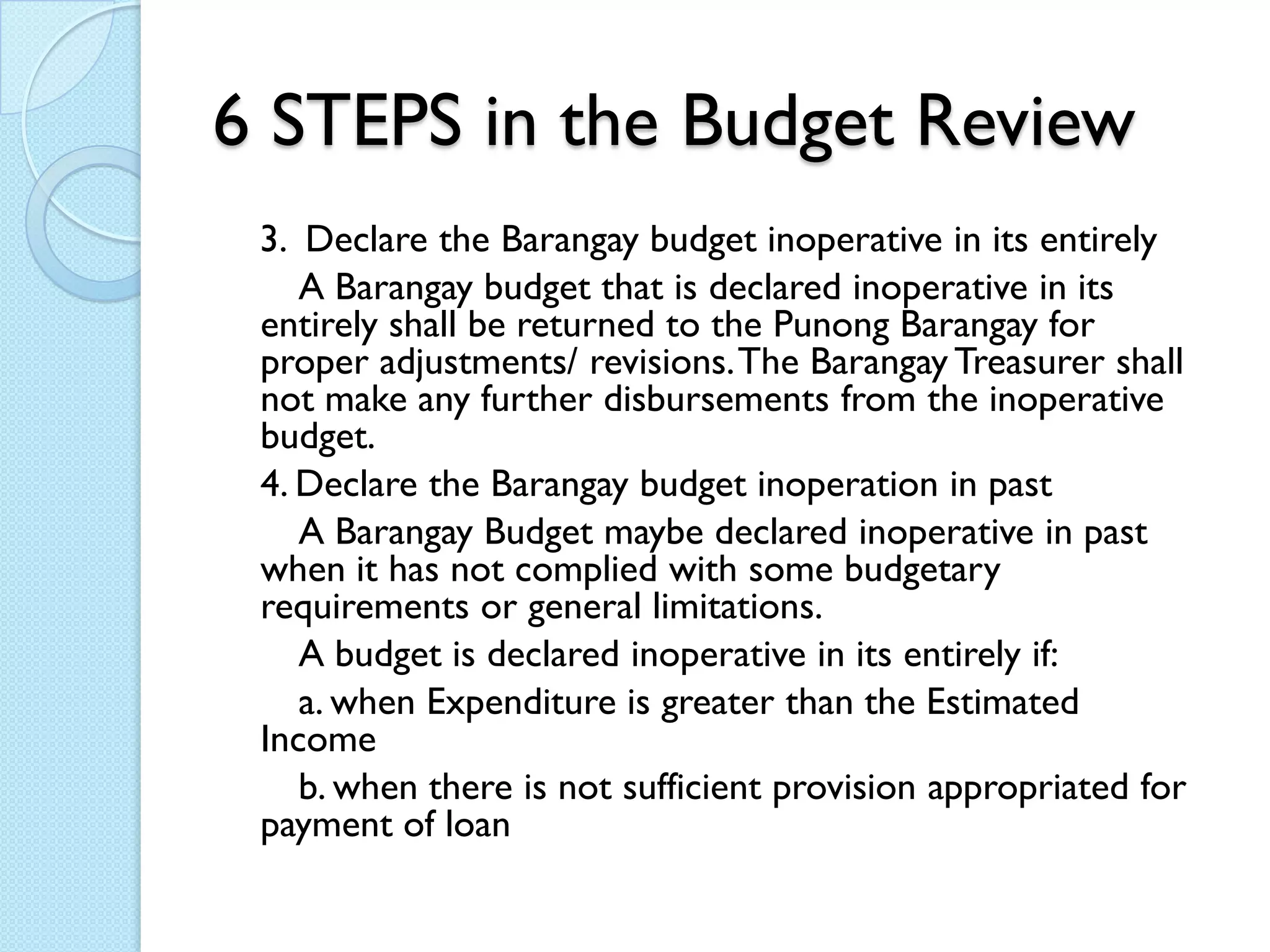 Overview in Barangay Budgeting | PPTX