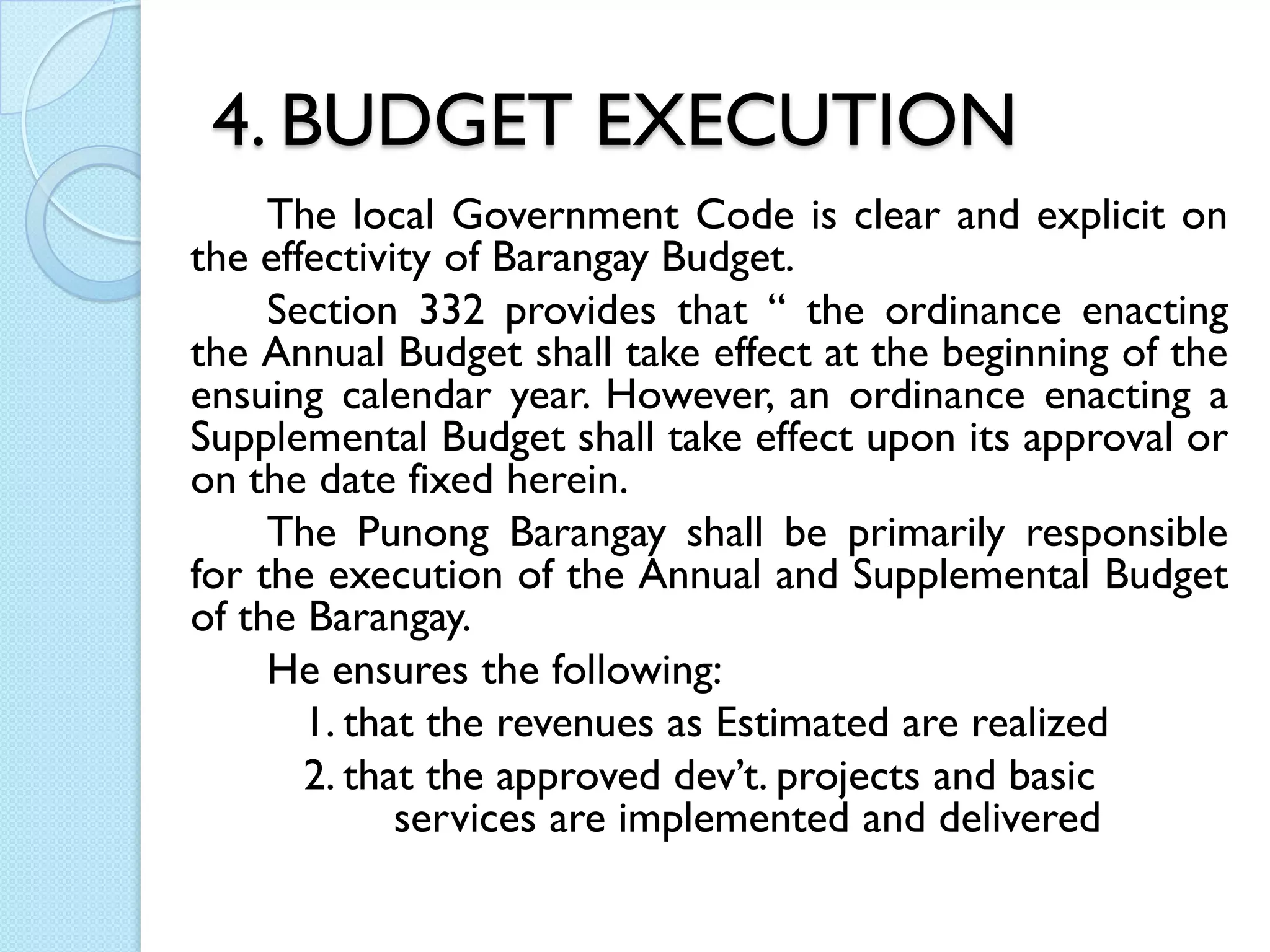 Overview in Barangay Budgeting | PPTX