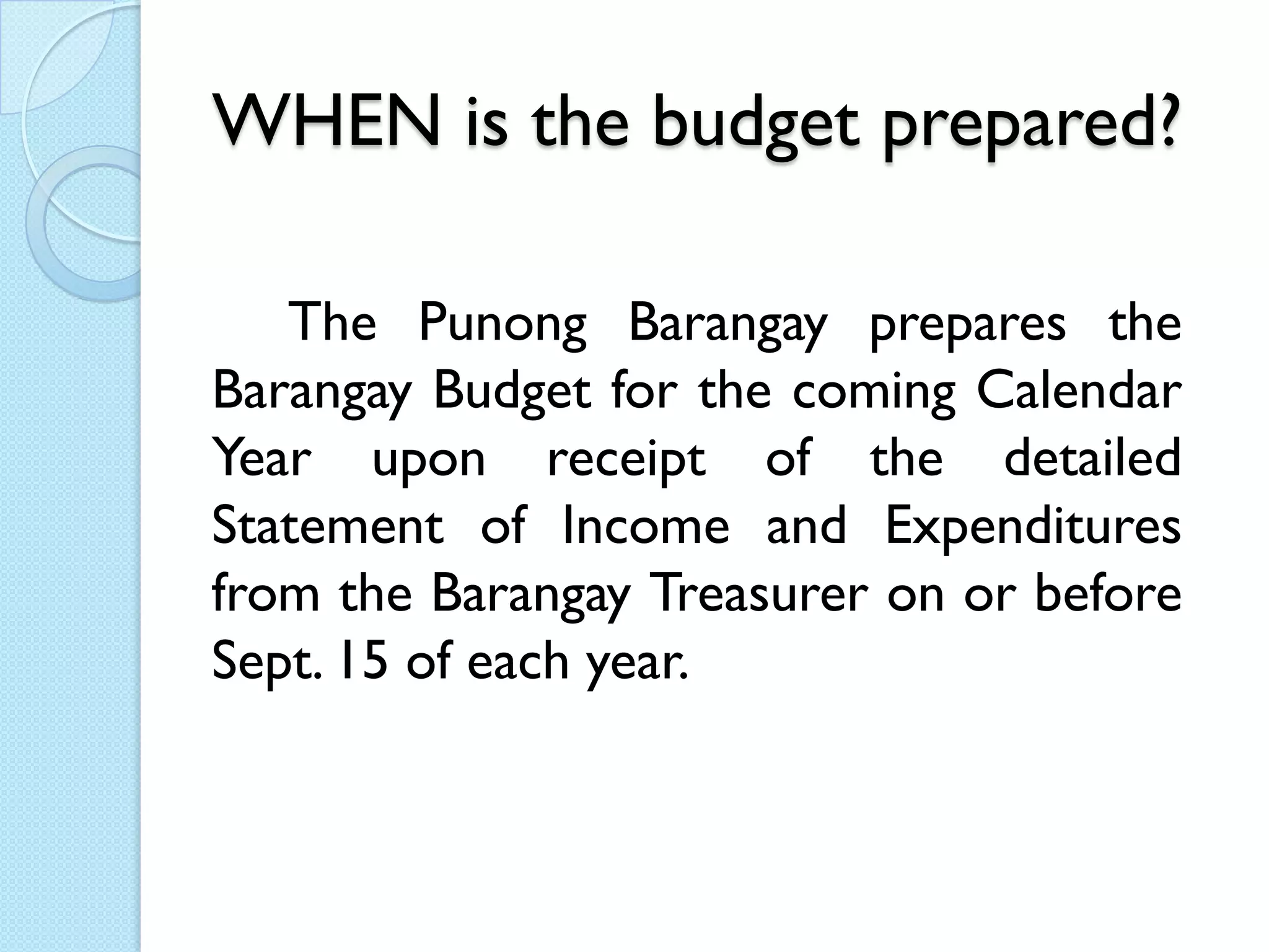 Overview in Barangay Budgeting | PPTX