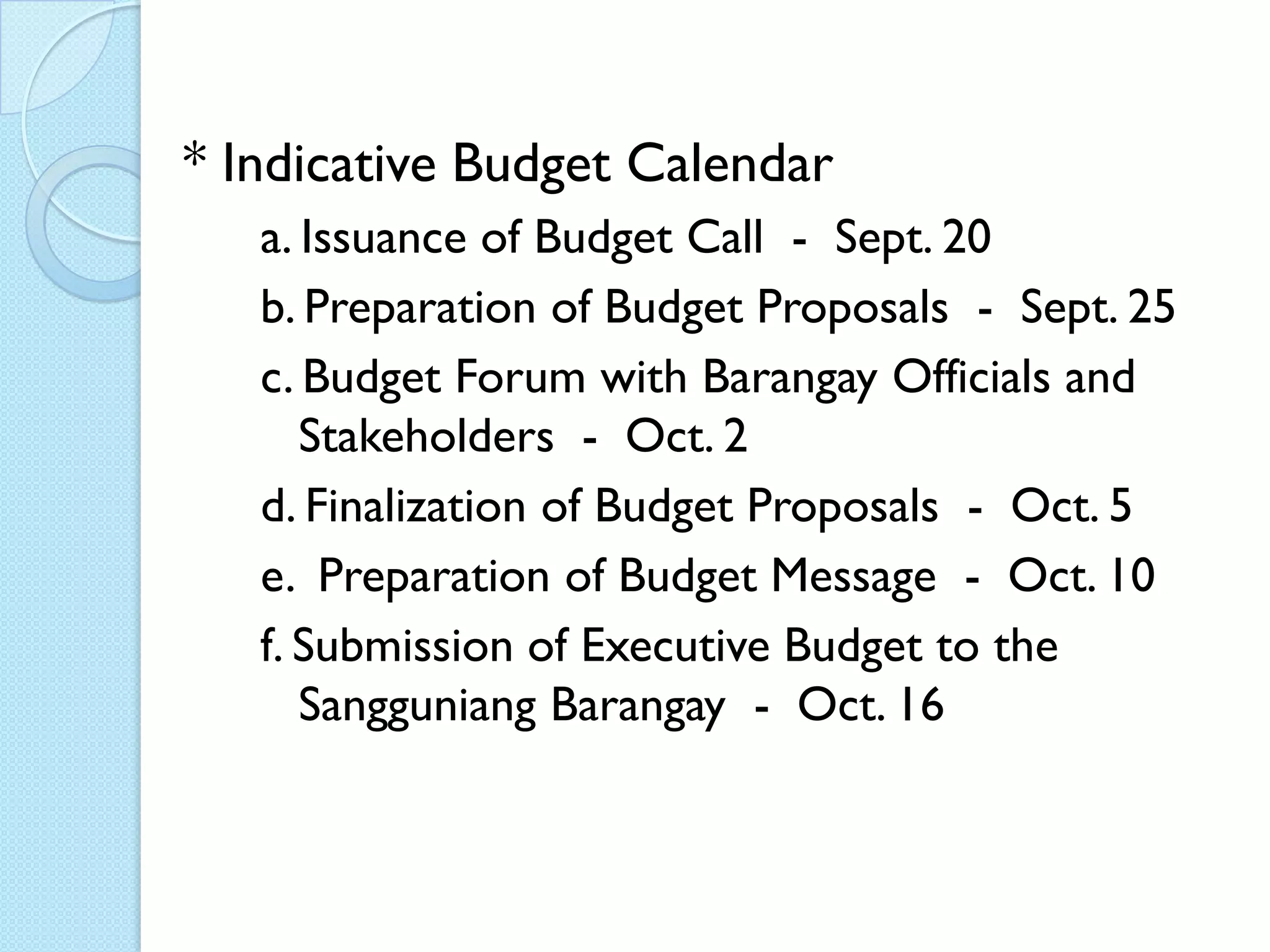 Overview in Barangay Budgeting | PPTX