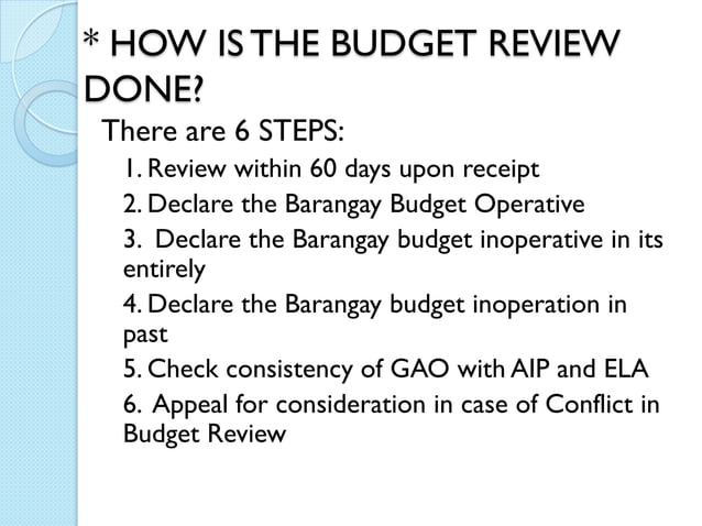 Overview in Barangay Budgeting | PPTX