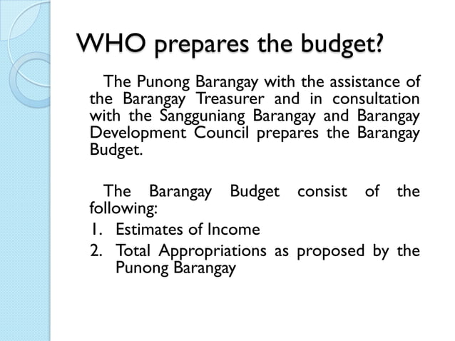 Overview in Barangay Budgeting | PPTX