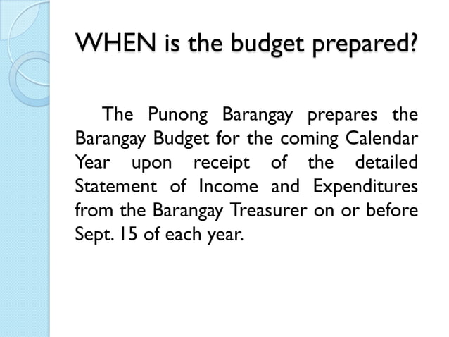Overview in Barangay Budgeting | PPTX