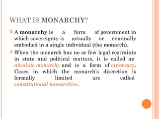Absolute Monarchical System in Europe | PPT