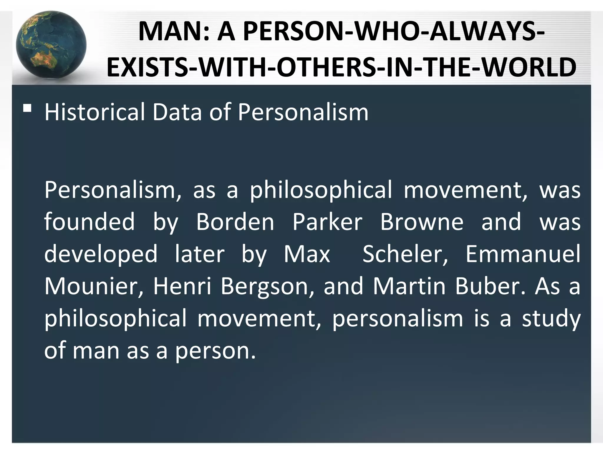 Understanding Human's Existence and the Valuing Process | PPT