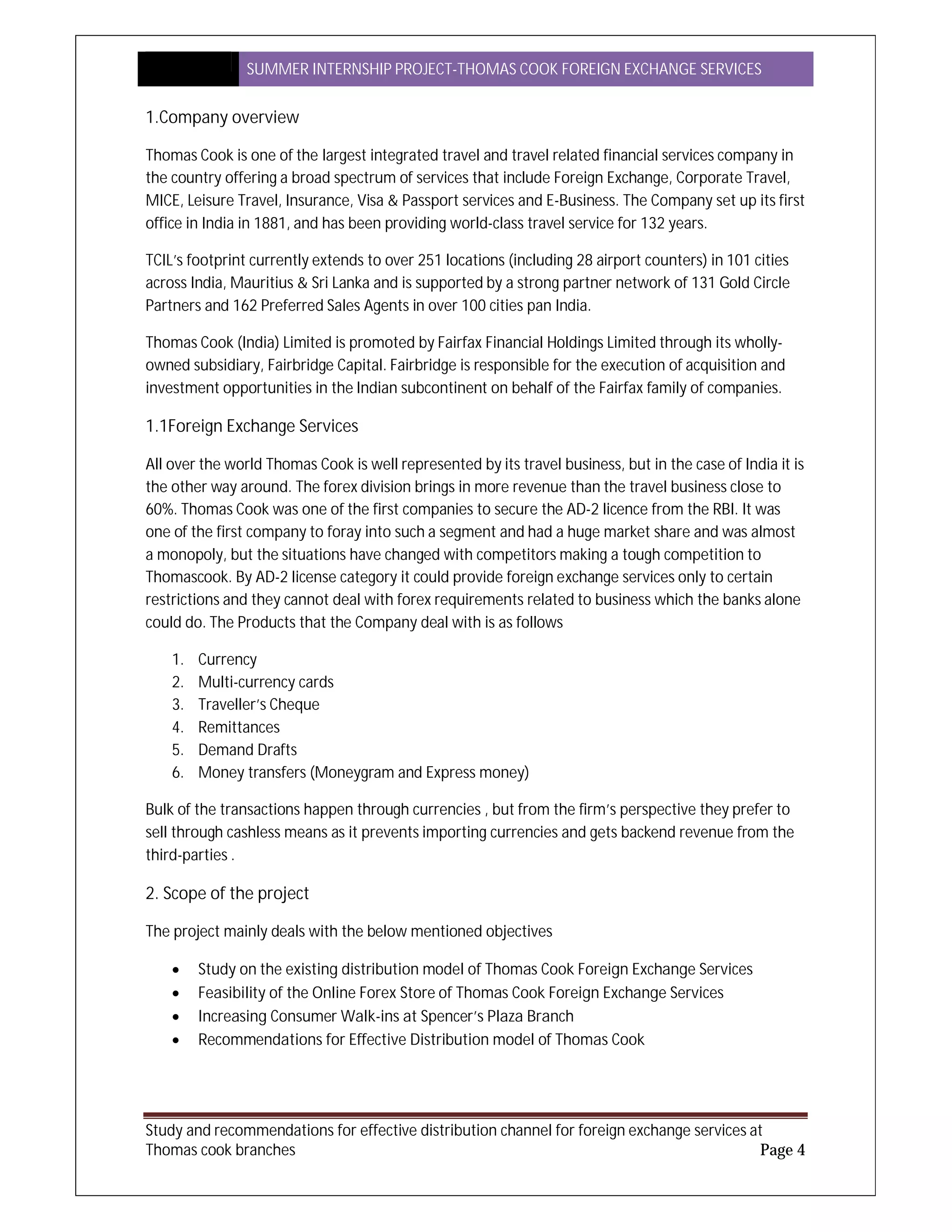 Thomas Cook Project | PDF