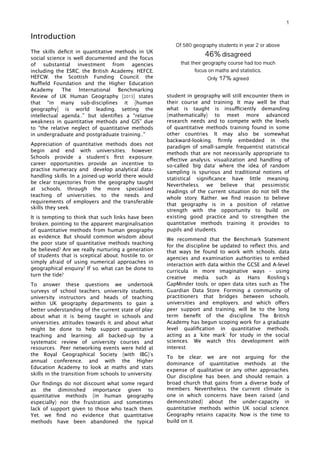 Quantitative Methods in Geography Making the Connections between ...