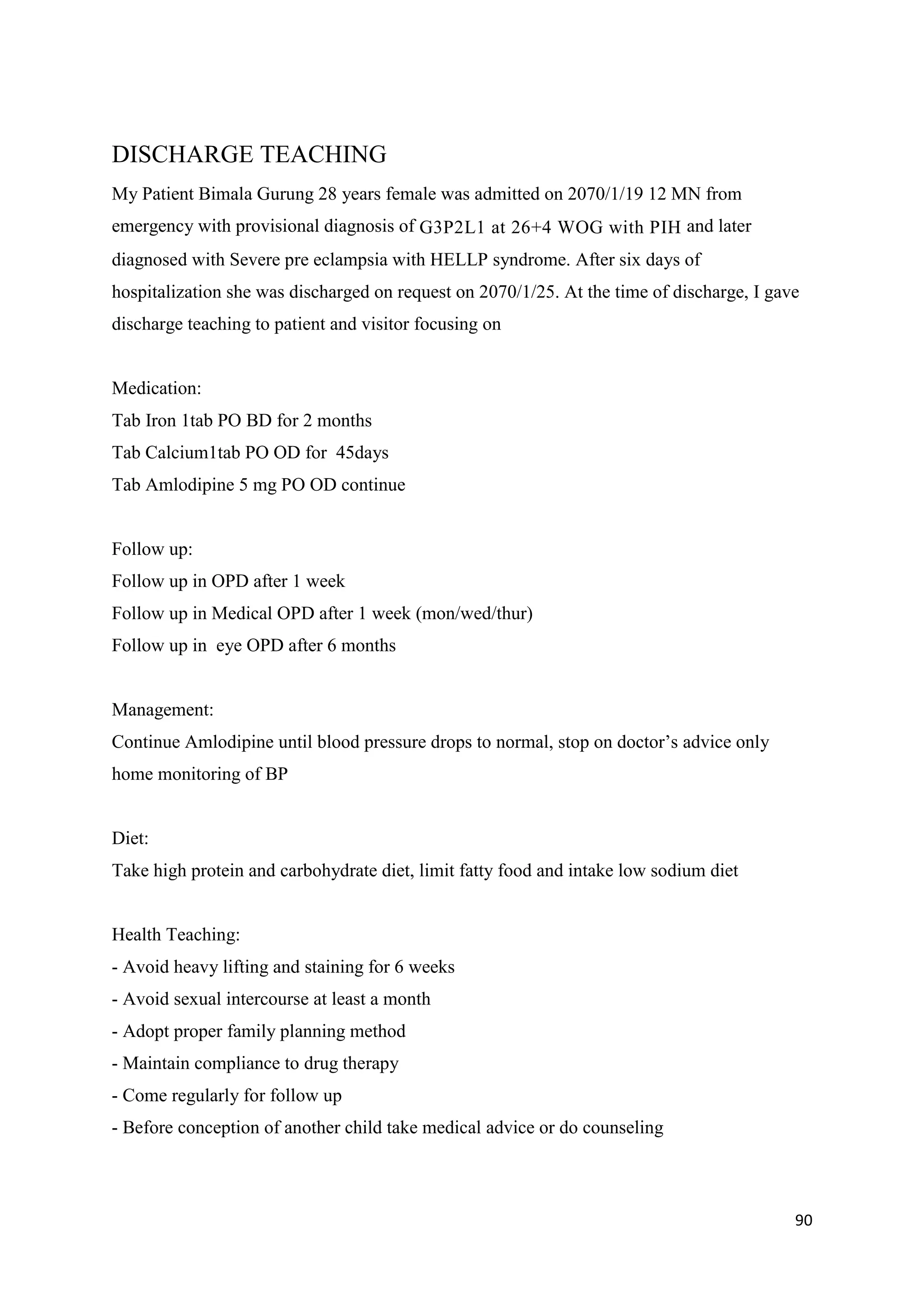 Case Study Report on PIH and Severe Pre eclampsia | DOCX