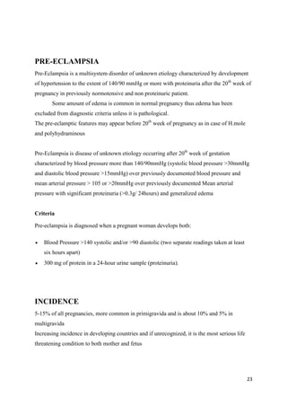 Case Study Report on PIH and Severe Pre eclampsia | DOCX