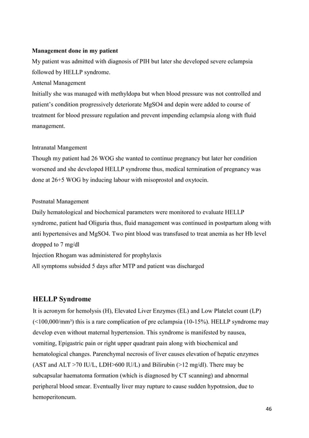 Case Study Report on PIH and Severe Pre eclampsia | DOCX | Pregnancy ...