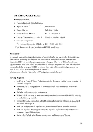 Case Study Report on PIH and Severe Pre eclampsia | DOCX