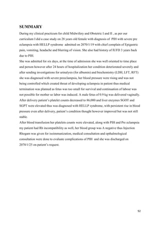 Case Study Report on PIH and Severe Pre eclampsia | DOCX
