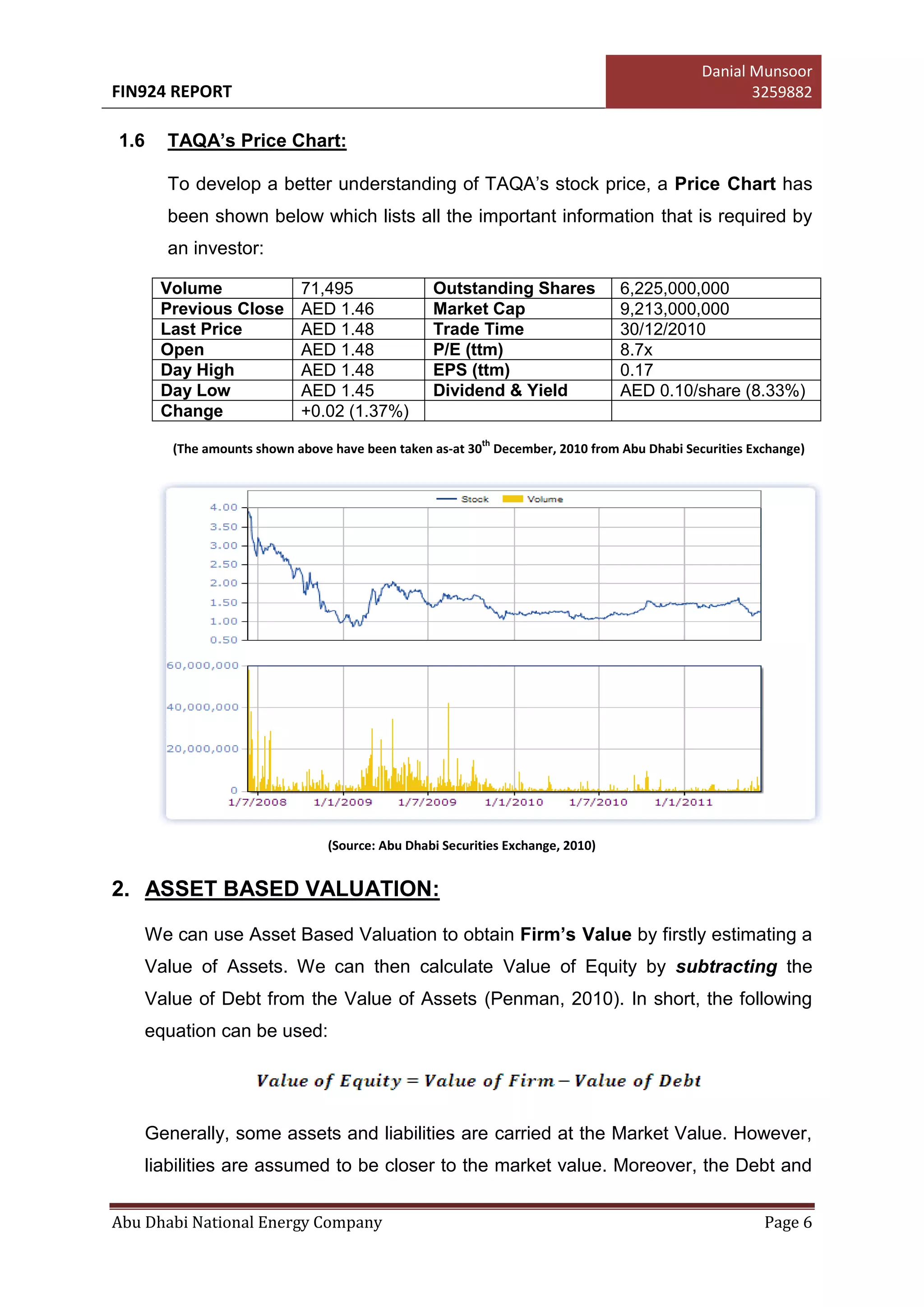Financial Statement Analysis - TAQA | PDF