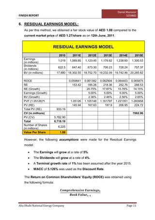 Financial Statement Analysis - TAQA | PDF