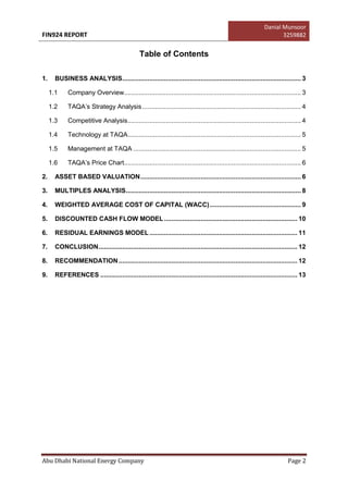 Financial Statement Analysis - TAQA | PDF