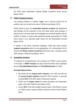 Financial Statement Analysis - TAQA | PDF