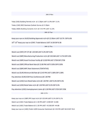 Jan 9 - Jan 15 High Impact Breaking News | PDF