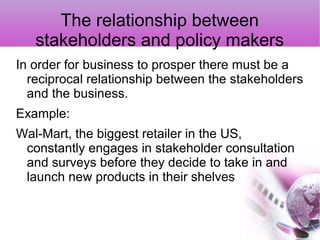 STAKEHOLDERS : their role and influence in public policy | PPT