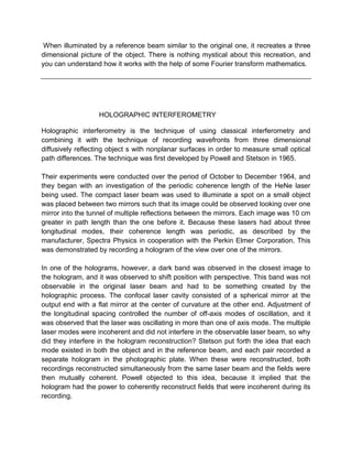 holographic interferometry | PDF