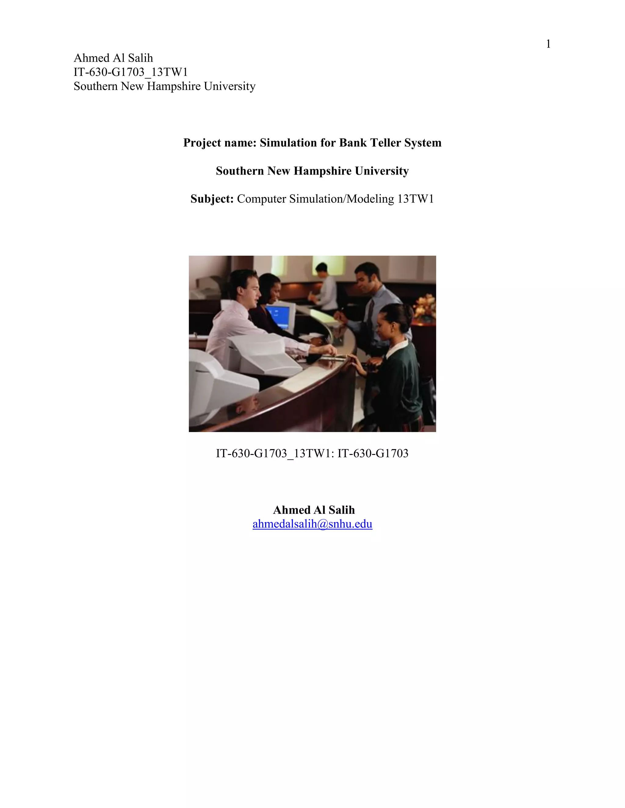 Simulation for Bank Teller System | PDF