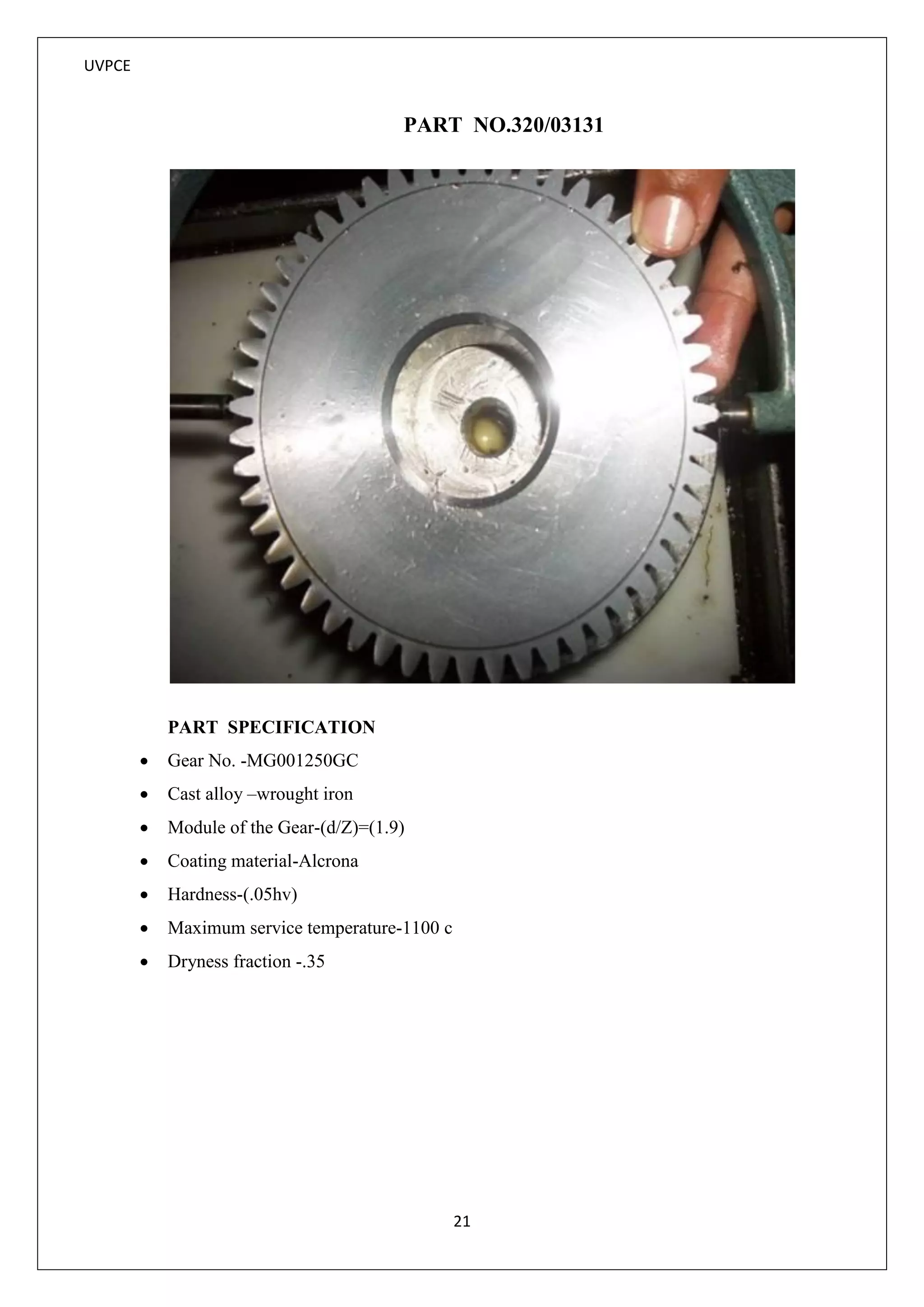 REPORT ON QUALITY CONTROL BY REDUCING REJECTION DUE TO CHIP IMPRESSION ...