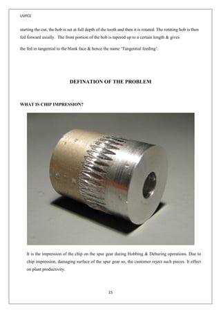 REPORT ON QUALITY CONTROL BY REDUCING REJECTION DUE TO CHIP IMPRESSION ...