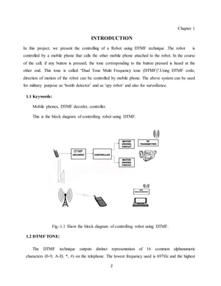 DTMF BASED MOBILE CONTROLL ROBOT SYSTEM | DOCX | Digital Audio ...