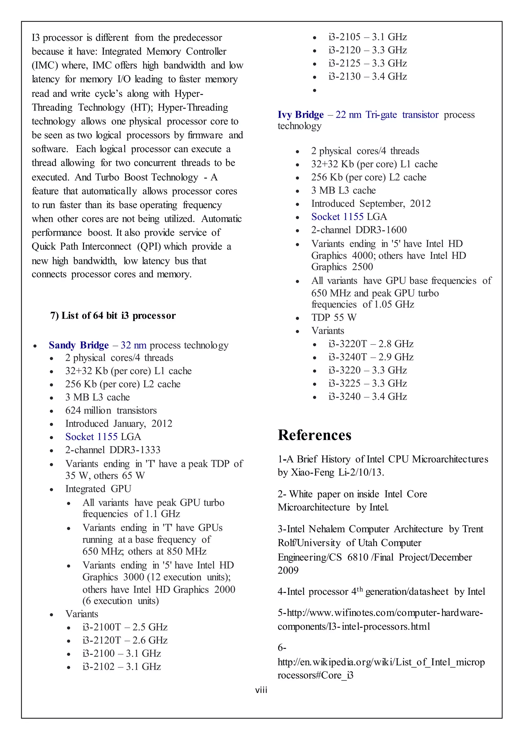 Intel i3 processor | DOCX
