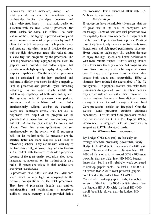 Intel i3 processor | DOCX