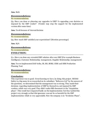 SAP-ERP implementation Report | DOCX
