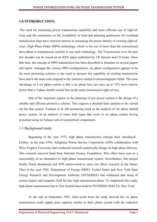SIX PHASE TRANSMISSION SYSTEM REPORT | PDF