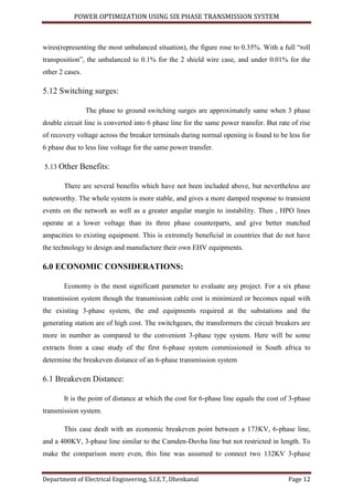 SIX PHASE TRANSMISSION SYSTEM REPORT | PDF