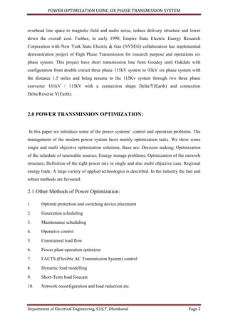 SIX PHASE TRANSMISSION SYSTEM REPORT | PDF