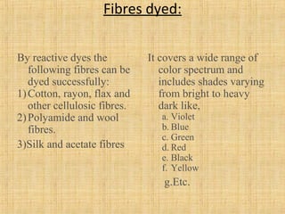 PROJECT : REACTION MECHANISM OF REACTIVE DYES IN ON CELLULOSE FIBER. | PPT