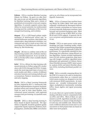 Deep Learning libraries and ﬁrst experiments with Theano | PDF