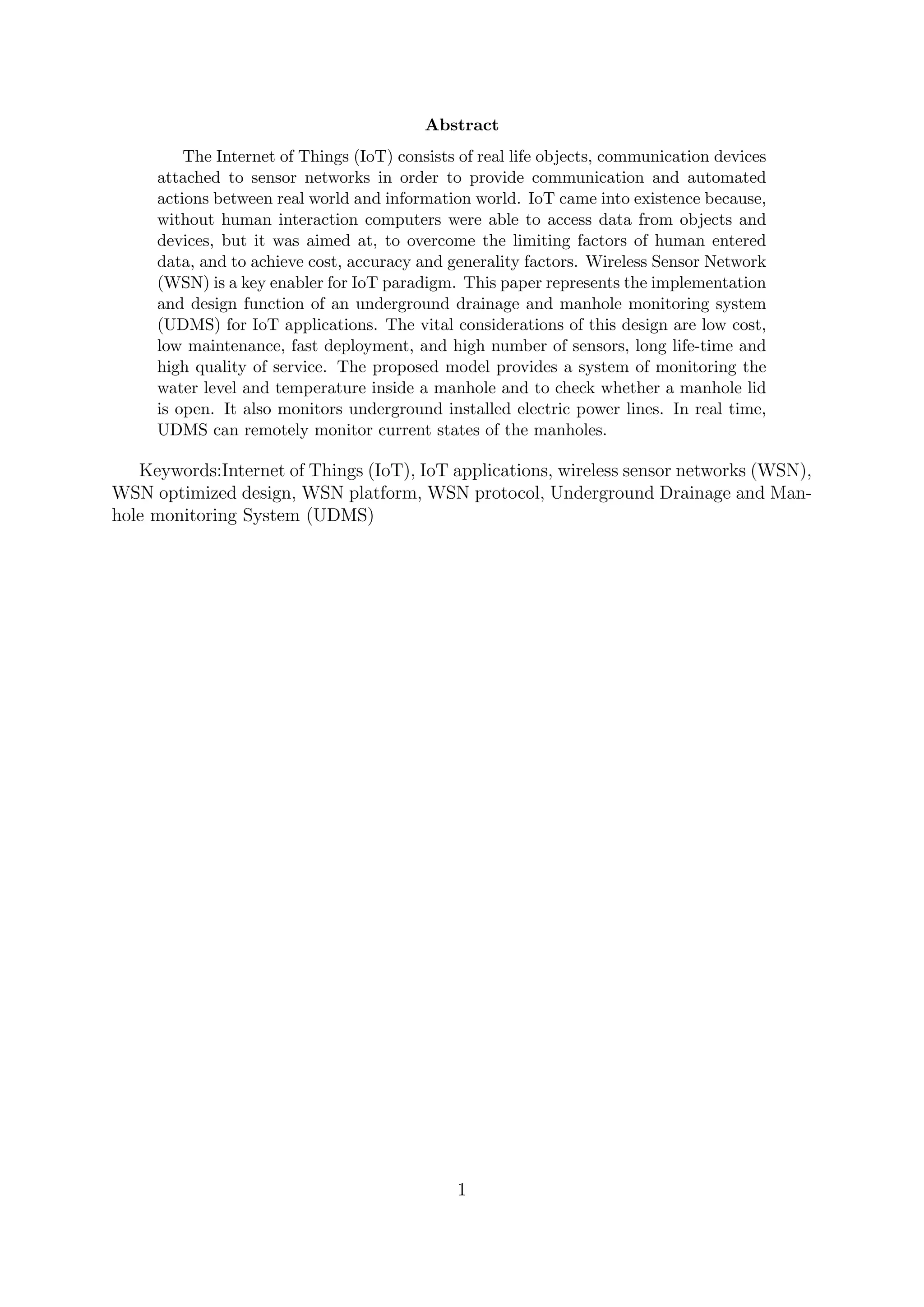 Internet of Things for Underground Drainage and Manhole monitoring ...