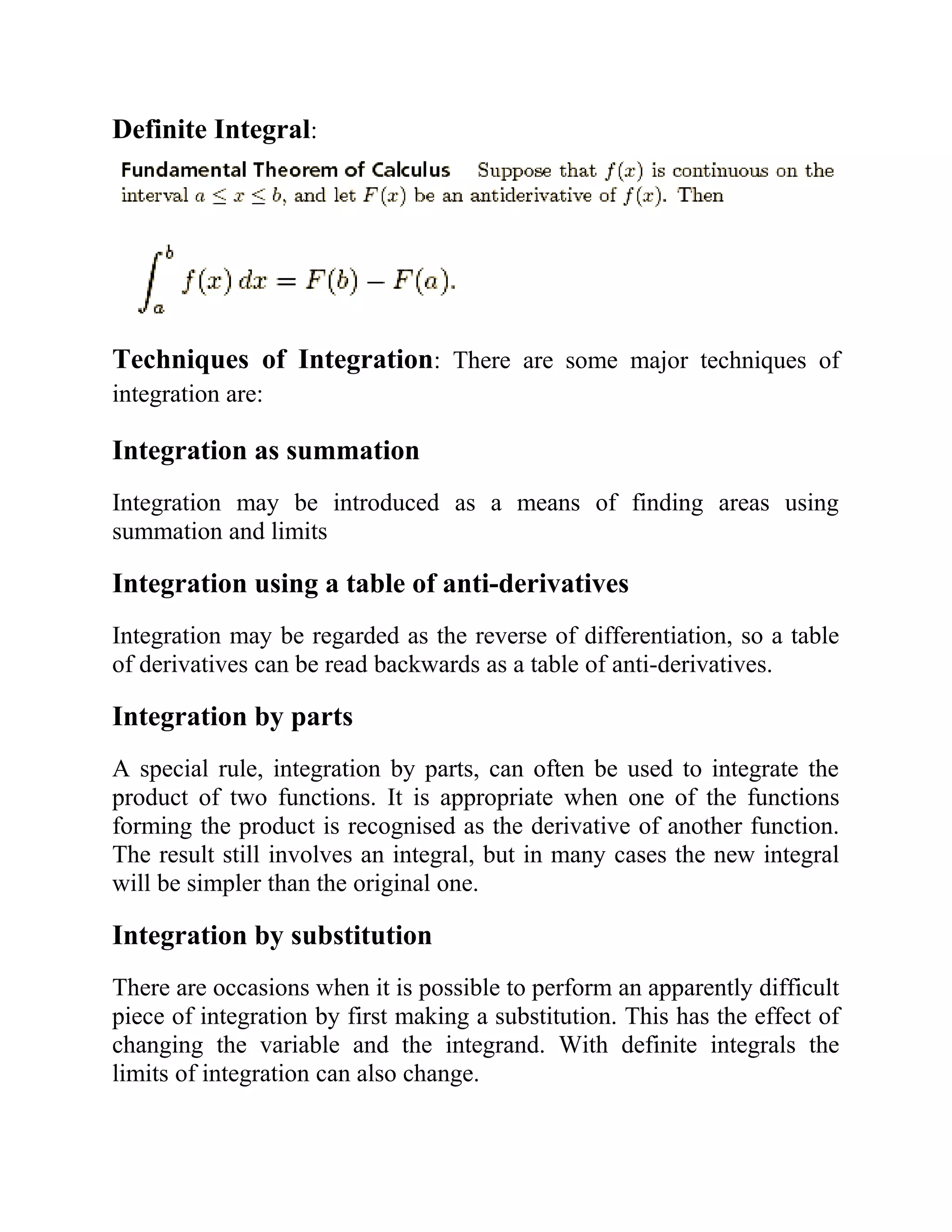 integral calculus and it’s uses in different fields. | DOC