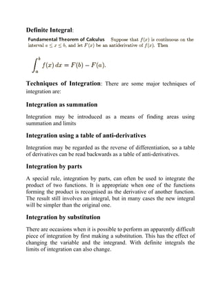 integral calculus and it’s uses in different fields. | PDF