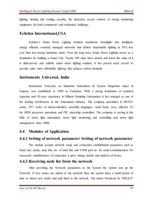 intelligent street light system using gsm Report | PDF