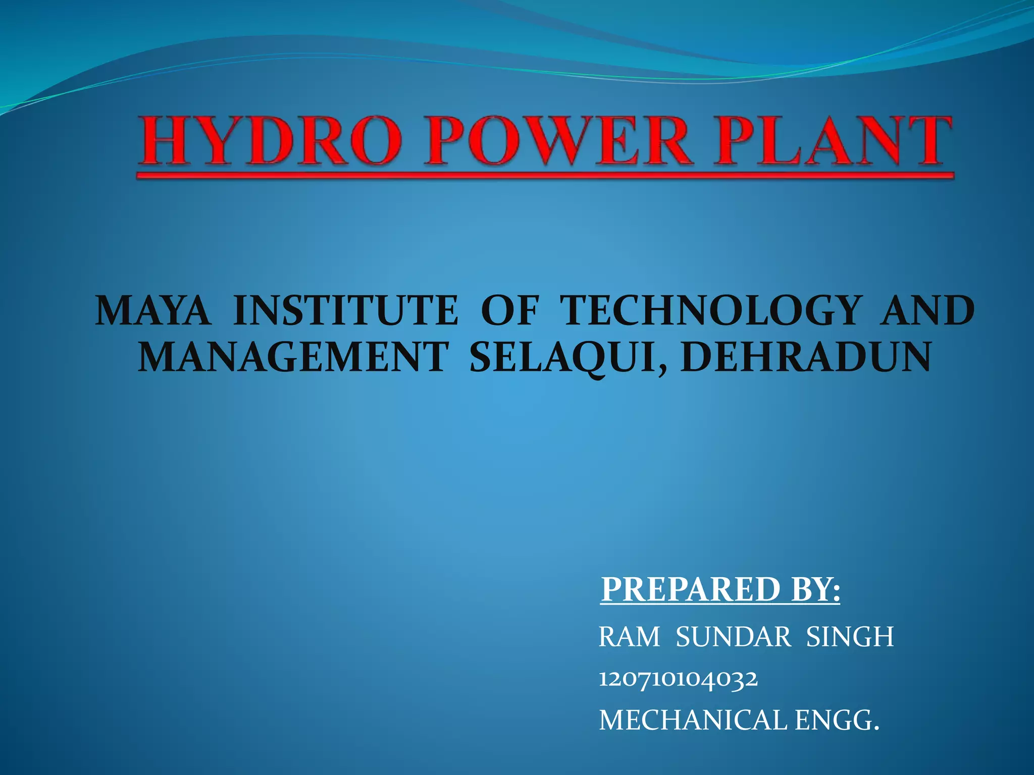 seminar on hydropower presentation | PPT