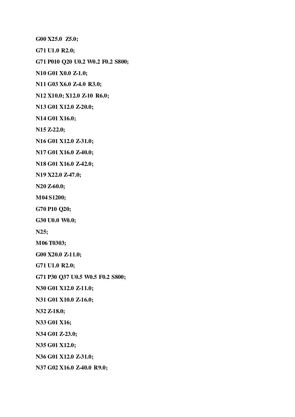 chess pieces program of cnc lathe