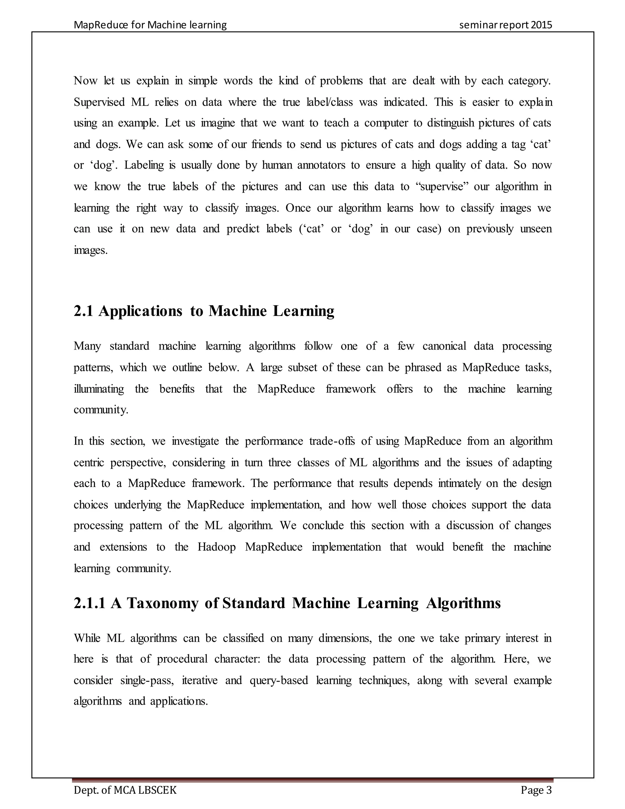 mapReduce for machine learning | PDF