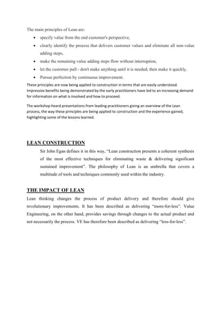 Seminar report on lean | PDF