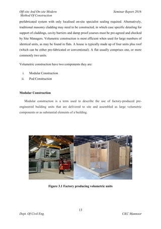 Off-site and on -site modern method of construction | PDF