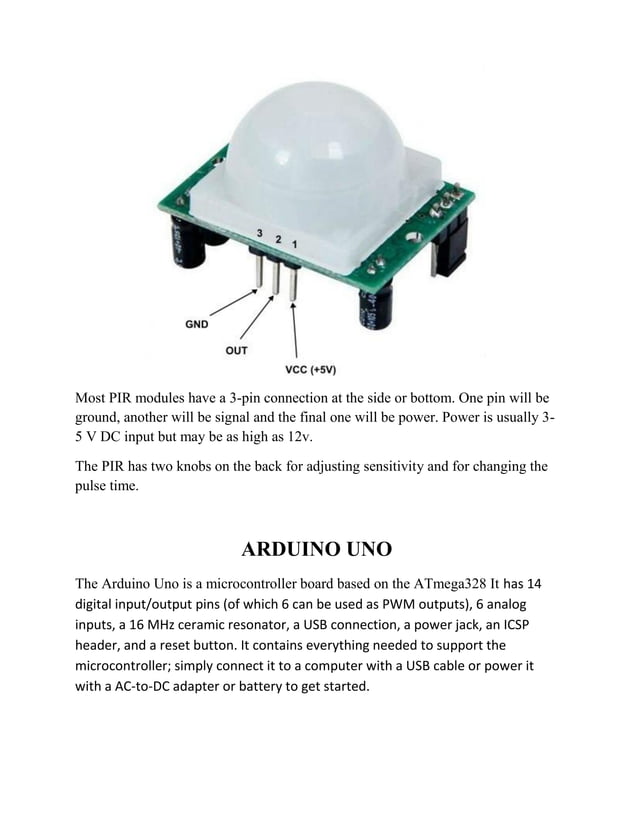 Automatic Door Opener using PIR Sensor | PDF