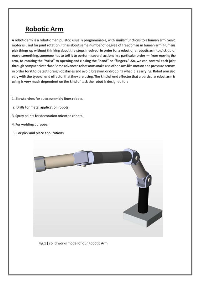 robotic arm | DOCX | Computer Peripherals | Computing
