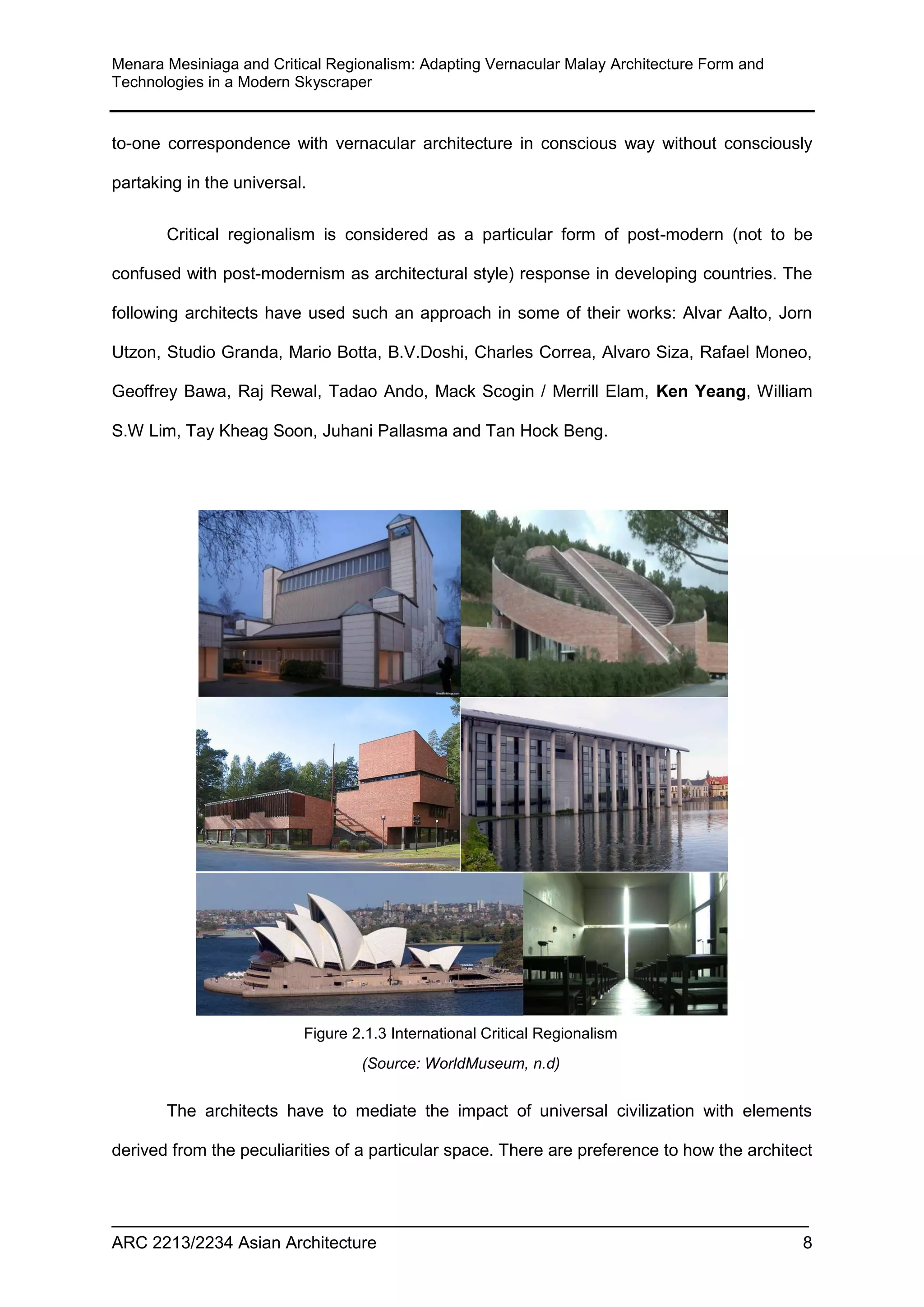 ASIAN ARCHITECTURE - MENARA MESINIAGA | PDF