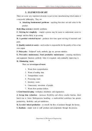 Report on JIT , for Projects and Seminars | DOCX | Mechanical and ...