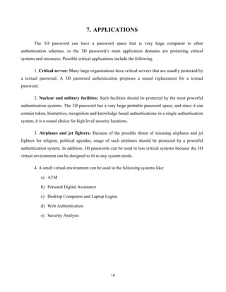 SEMINAR REPORT ON 3D PASSWORD | PDF