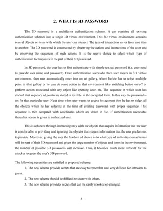 SEMINAR REPORT ON 3D PASSWORD | PDF